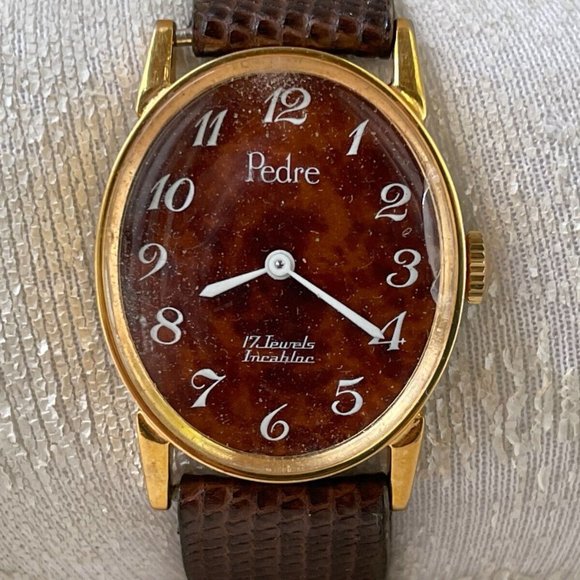 pedre | Accessories | Vintage Pedre Wristwatch Genuine Lizaerd Leather ...
